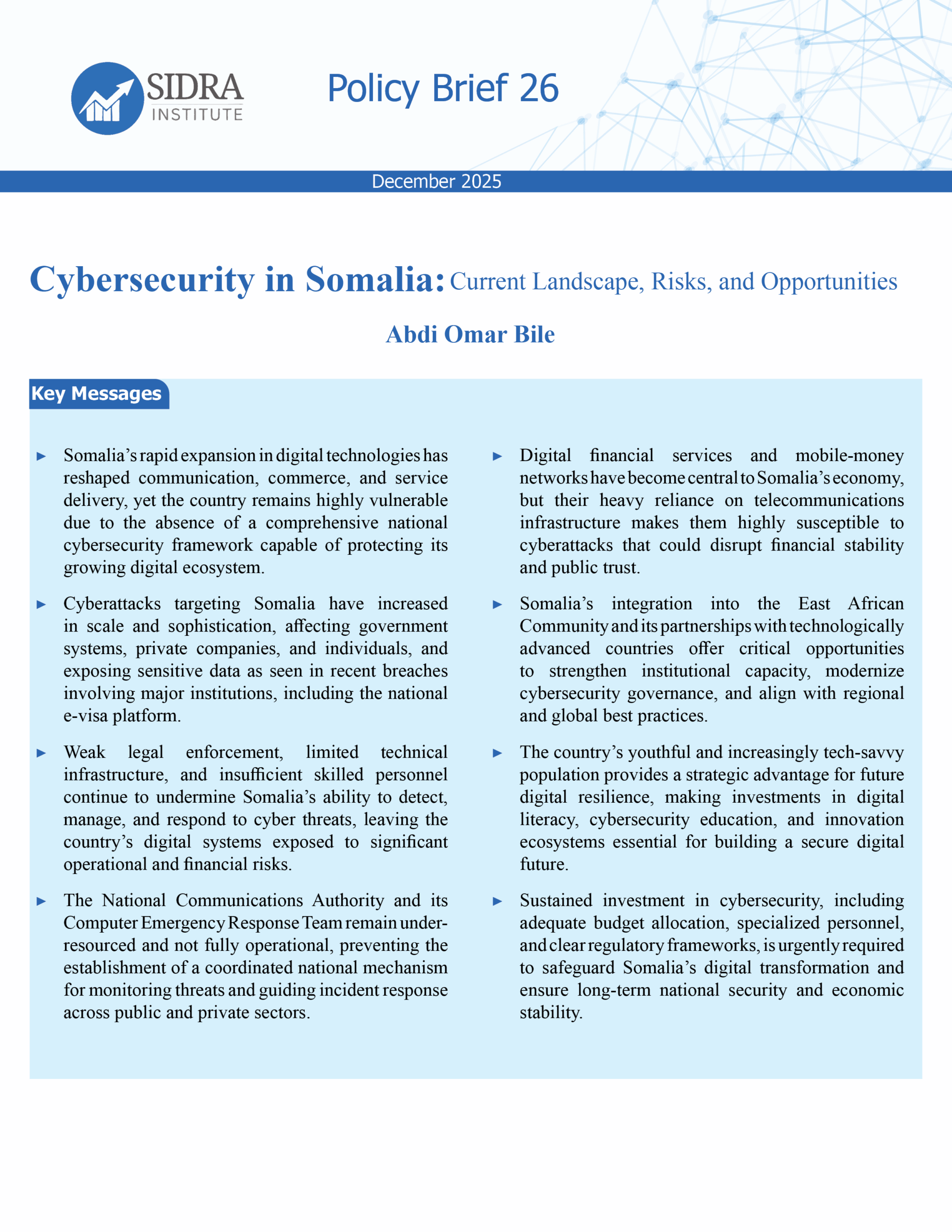Cybersecurity in Somalia: Current Landscape, Risks, and Opportunities ...